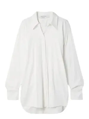 Another Tomorrow Satin-crepe Shirt - Ivory