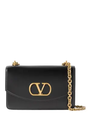 Valentino Garavani Vain Leather Shoulder Bag - Black