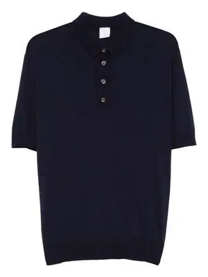 Eleventy Knitted Polo Shirt - Blue