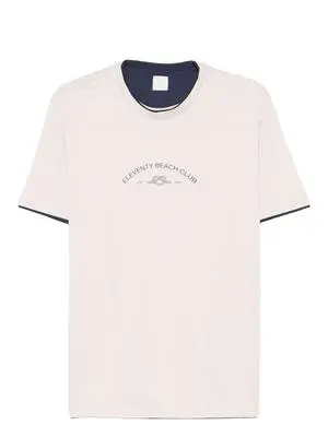 Eleventy Logo-print T-shirt - Neutrals