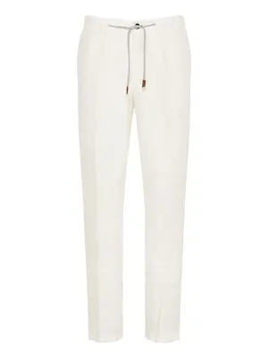Eleventy Drawstring Tapered Trousers - White