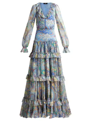 Etro Floral Maxi Dress - Blue
