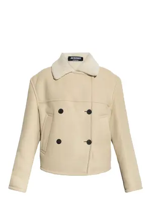 Jacquemus Double-breasted Shearling Jacket - Neutrals