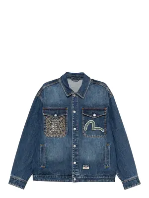 EVISU Embroidered Denim Jacket - Blue