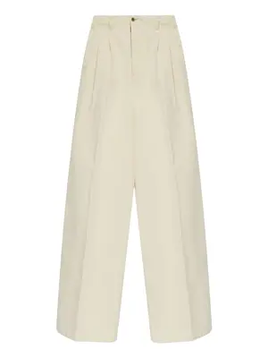 MAISON MARGIELA Cotton Wide-leg Trousers - Neutrals