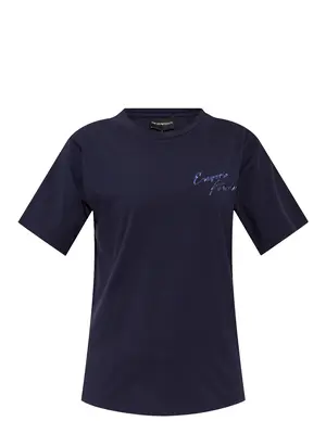 Emporio Armani Logo-embroidered T-shirt - Blue