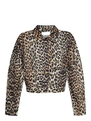 GANNI Leopard-print Jacket - Neutrals
