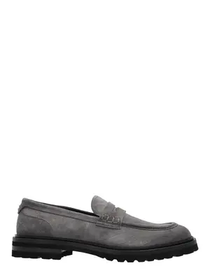 Dolce & Gabbana Logo-plaque Loafers - Grey