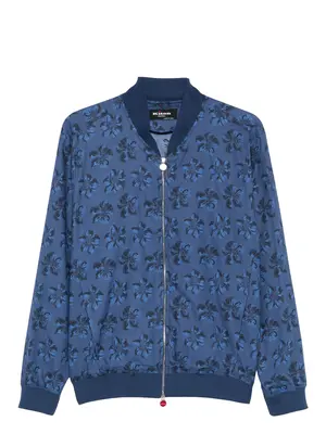 Kiton Floral-print Bomber Jacket - Blue