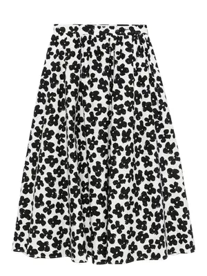 MSGM Floral-print Maxi Skirt - White