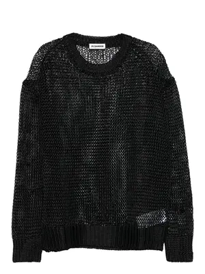 JIL SANDER Open-knit Sweater - Black