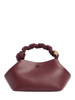 GANNI GANNI Small Bou Recycled Leather Blend Bag Burgundy