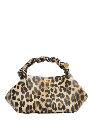 GANNI GANNI Small Bou Printed Top Handle Bag Leopard