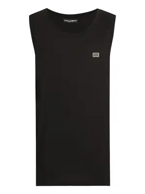 Dolce & Gabbana Vest With Embroidered Logo - Black