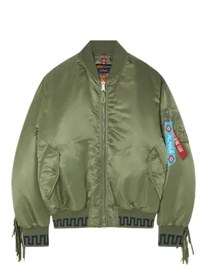 Alanui X Alpha Industries Fringe-detailed Bomber Jacket - Green
