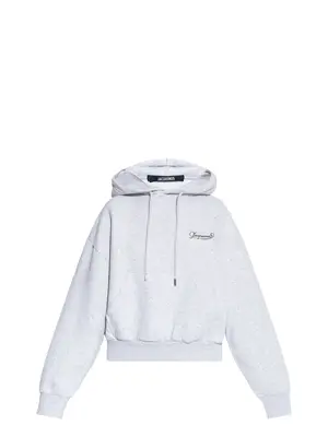 Jacquemus Logo-embroidered Hoodie - Grey