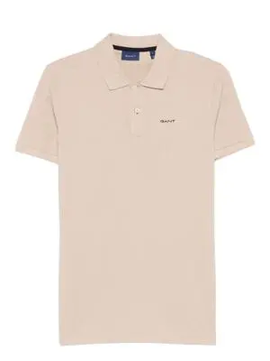 Gant Embroidered-logo Polo Shirt - Neutrals