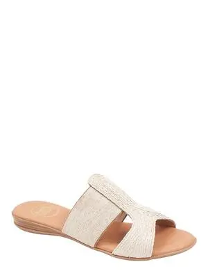 Andre Assous Noor Slide Sandals - Beige/linen