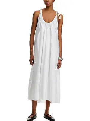 Co Gathered Midi Dress - White