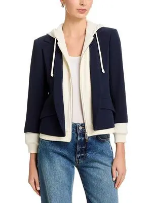 Cinq À Sept Khloe Hooded Blazer - Navy/ivory