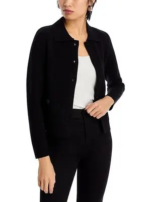 T Tahari Convertible Collar Jacket - Black