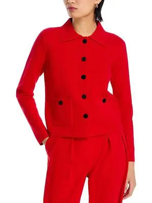 T Tahari Convertible Collar Jacket Gala Red