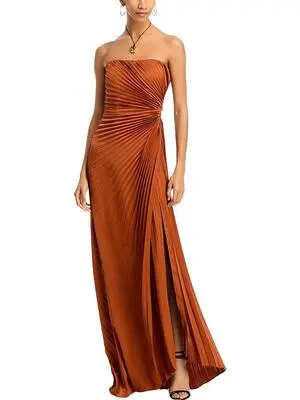 A.L.C. Layla Pleated Gown - Red Rock