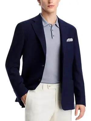 Vince Wool Pique Jersey Slim Fit Sport Coat - Blue