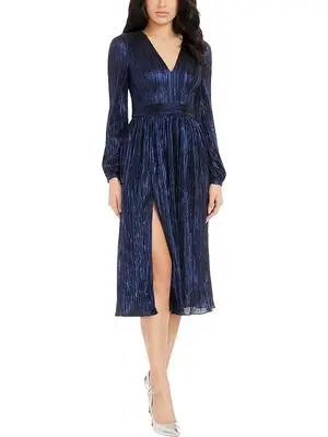 Dress The Population Holly Long Sleeve Dress - Midnight Blue