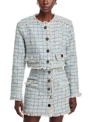 TOCCIN Lainey Tweed Jacket - Soft Blue Multi
