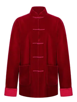 Shanghai Tang Velvet Tang Jacket - Red