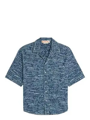 Marni Logo Western Denim Shirt - Blue