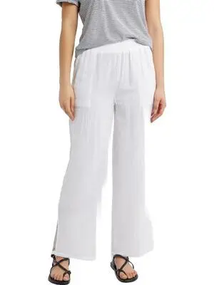 BEACHLUNCHLOUNGE Meadow Wide Leg Gauze Pants - White