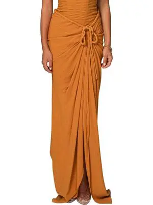 JLUXLABEL Noelia Slit Maxi Skirt - Yellow