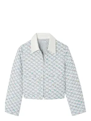 Thom Browne Silk-trimmed Sequined Tweed Down Jacket - Gray
