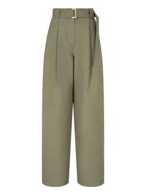 STUDIO TOMBOY Belted Tuck Trousers - Green