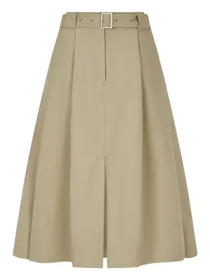 STUDIO TOMBOY City Belted Two-tuck Skirt - Neutrals