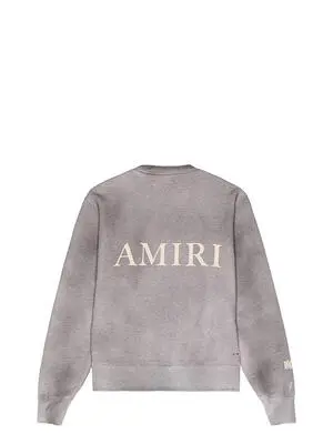 Amiri Aged Puff Logo Crewneck Sweatshirt - Grey