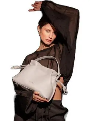ESIN AKAN 3-in-1 Midi Emma Leather Crossbody Bag Grey