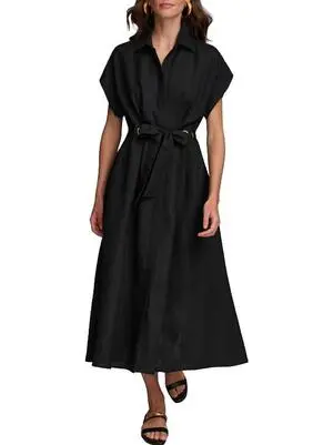 Donna Karan New York Donna Karan New York Linen-Blend Shirtdress Black