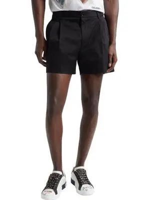 Dolce & Gabbana Dolce&Gabbana Pleated Stretch Cotton Bermuda Shorts Black