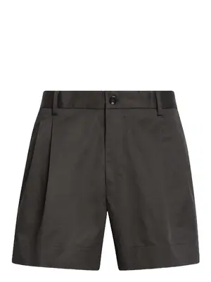 Dolce & Gabbana Dolce&Gabbana Pleated Stretch Cotton Bermuda Shorts N0000 Black