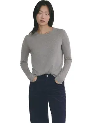 Everlane Crew Neck Cotton Cashmere Sweater - Heather Charcoal