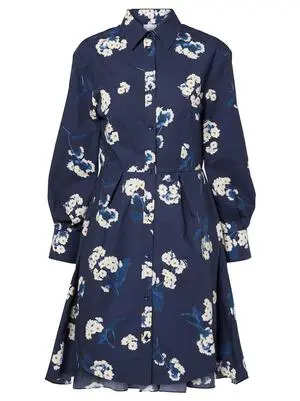 Erdem Elena Garden Shirt Dress - Blue
