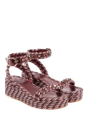 Valentino Garavani Rockstud Torchon Espadrille Sandals - Multicoloured
