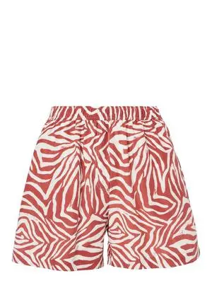 Brunello Cucinelli Cotton And Silk Shorts - Red
