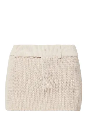 AYA MUSE Caeli Cotton-blend Miniskirt - Beige