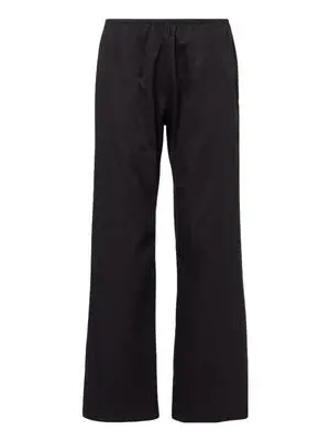 LESET Yoko Mid-rise Cotton Wide-leg Pants - Black