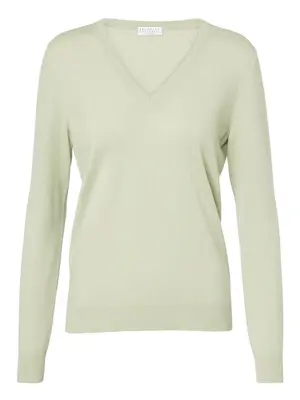 Brunello Cucinelli Monili Cashmere Sweater - Green