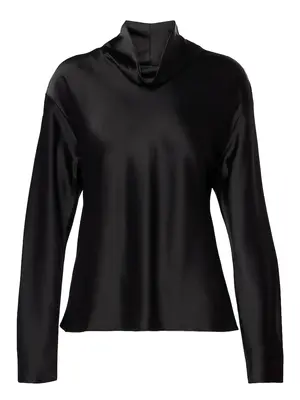 LESET Barb Satin Top - Black